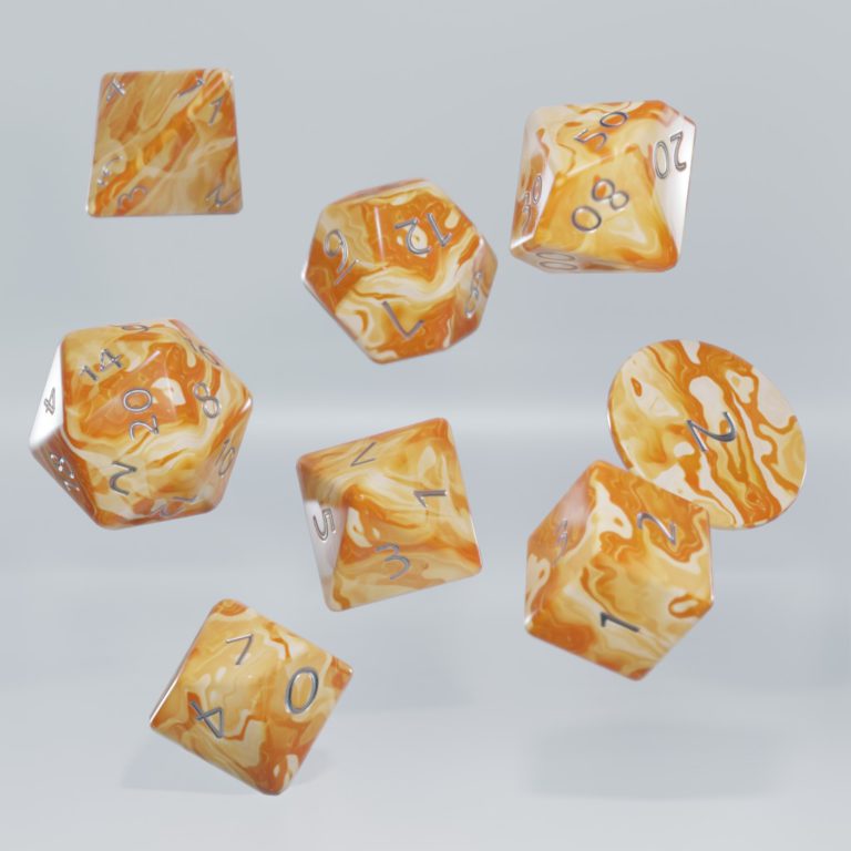 Brown Marble Dice Set - The Rollsmith