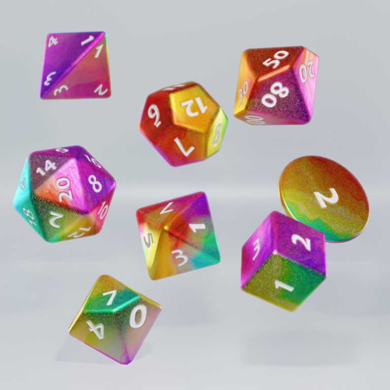 Iridescent Rainbow Dice Set - The Rollsmith